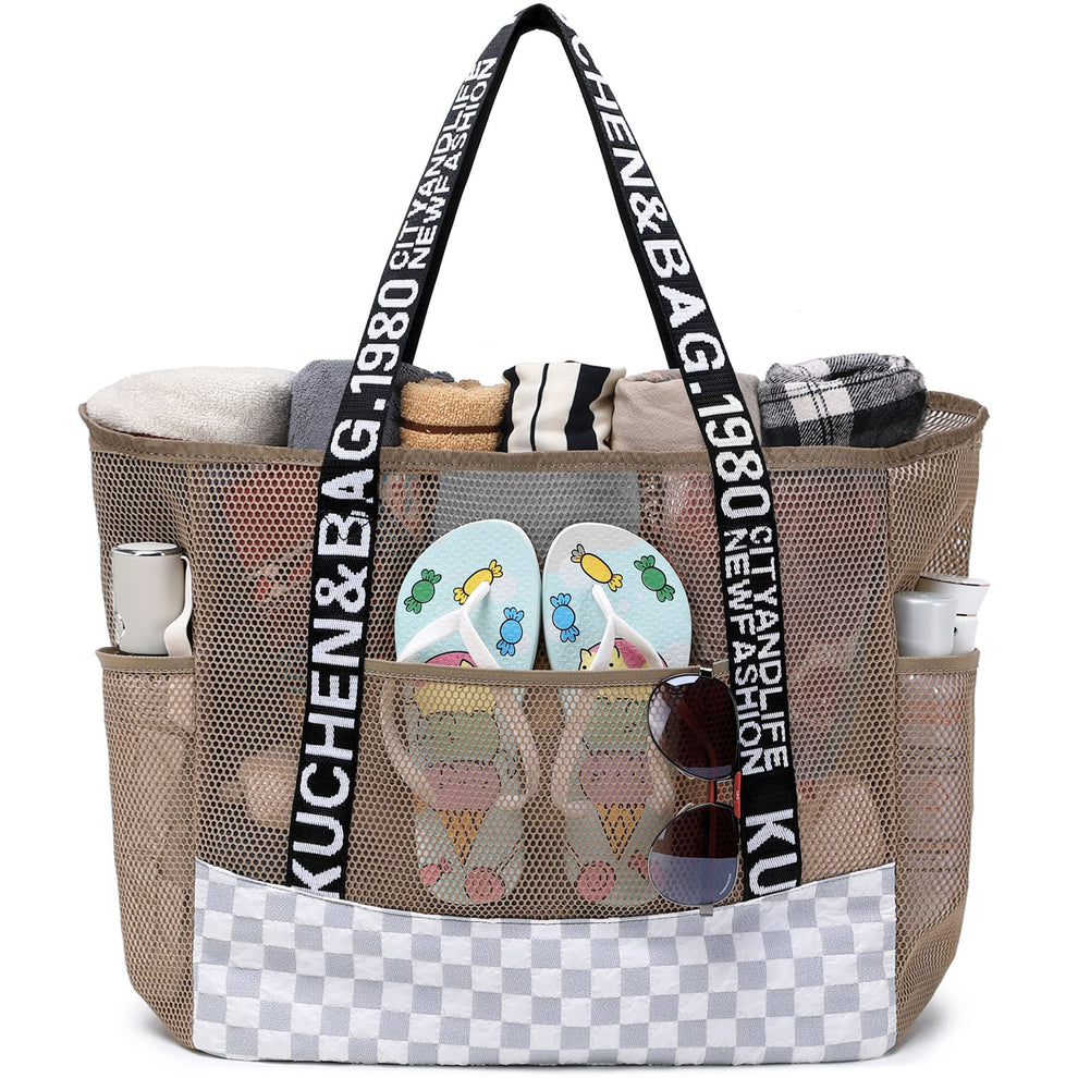 Foldable Extra Large Mesh Summer Beach Tote Bag – Myhozee